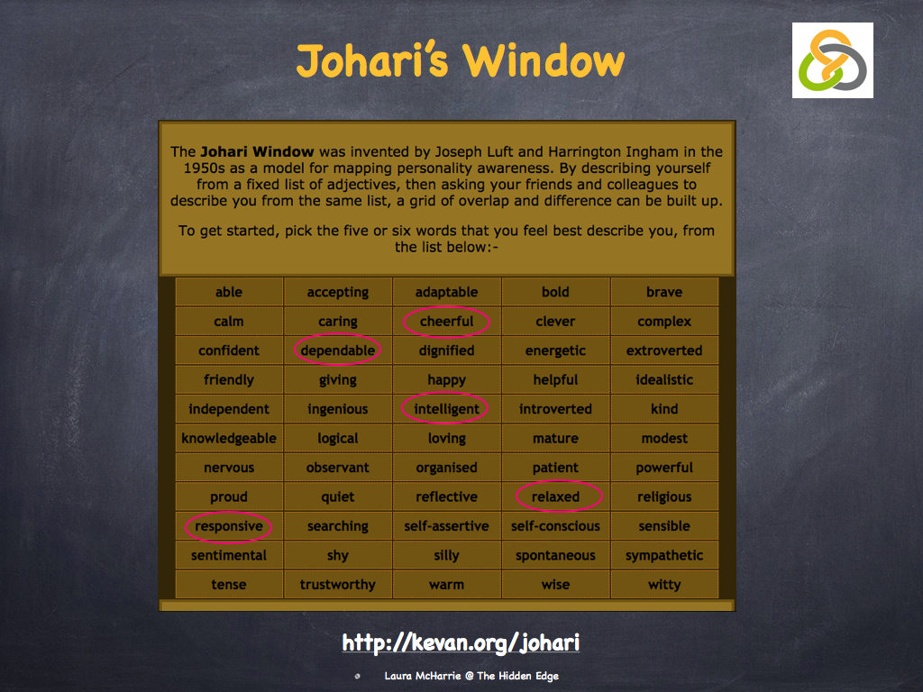 Johari’s Window – Laura McHarrie @ The Hidden Edge